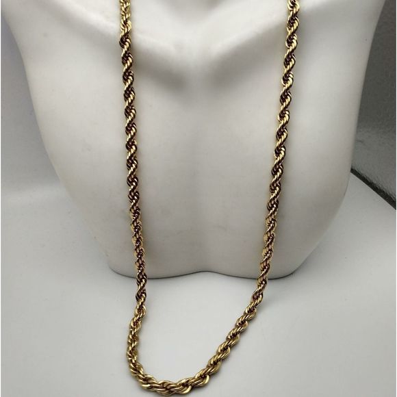 Stampd | Jewelry | 4kgold Stamped Braided Chain Necklace | Poshmark
